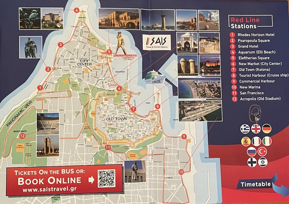 Wycieczka czerwonym autobusem Hop-On Hop-Off w Rodos | Biuro podróży TUI