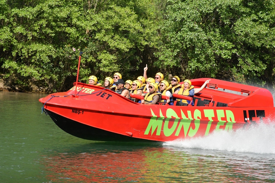 Monster buggy, jet boat, and zipline experience with boat cruise and ...